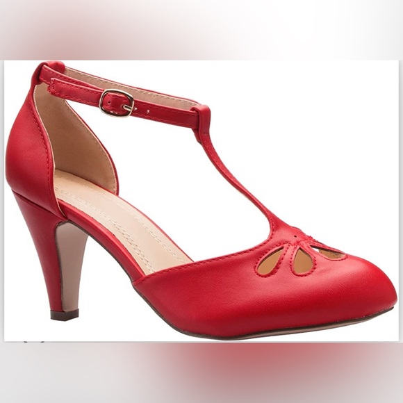 Shoes | Vintage Red Heels Size 65 | Poshmark